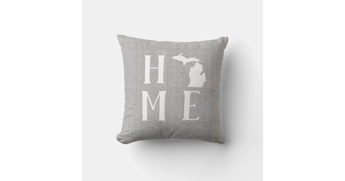 Michigan Home State Throw Pillow | Zazzle