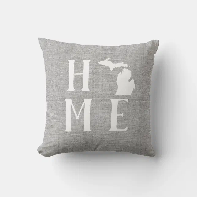 Michigan Home State Throw Pillow | Zazzle