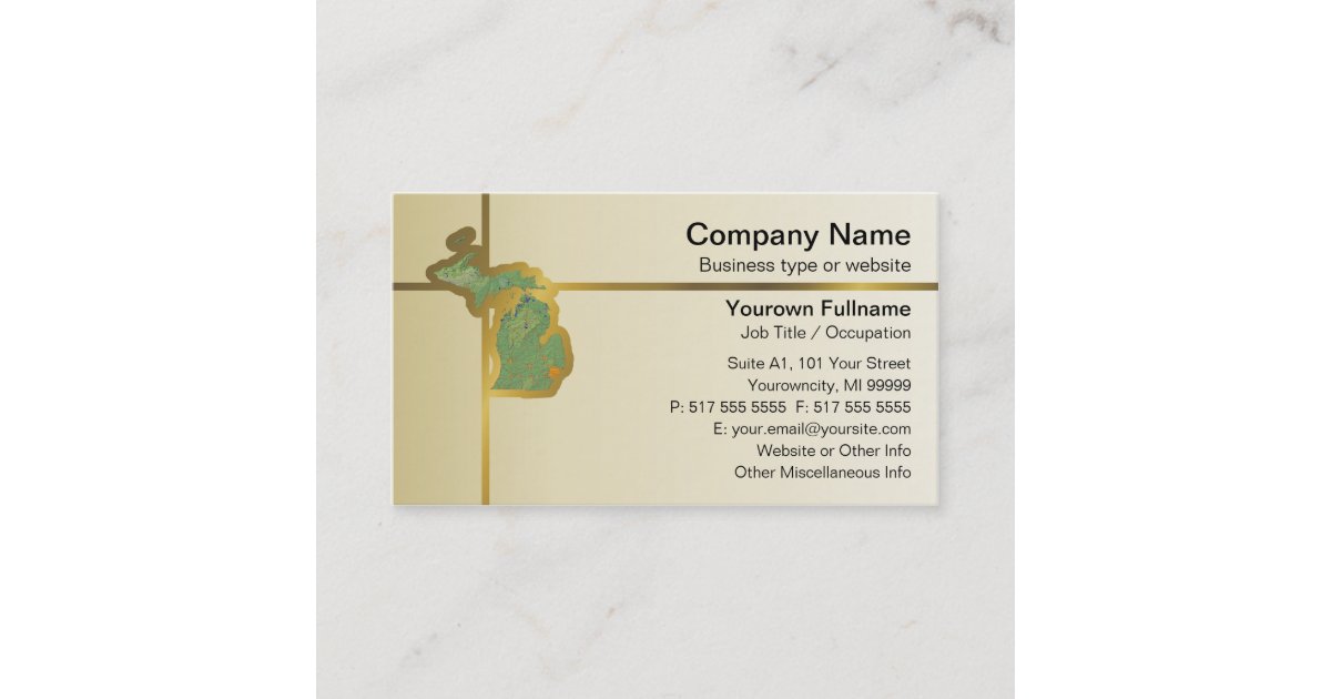 Michigan Map Business Card | Zazzle