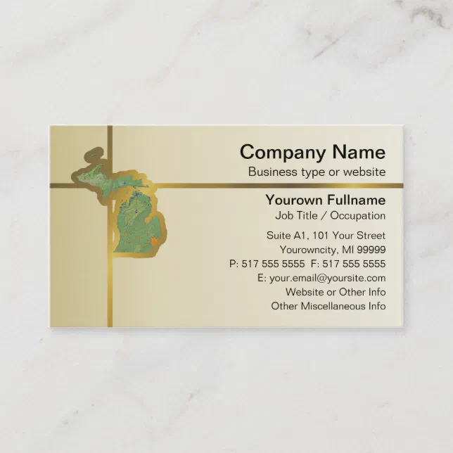 Michigan Map Business Card | Zazzle
