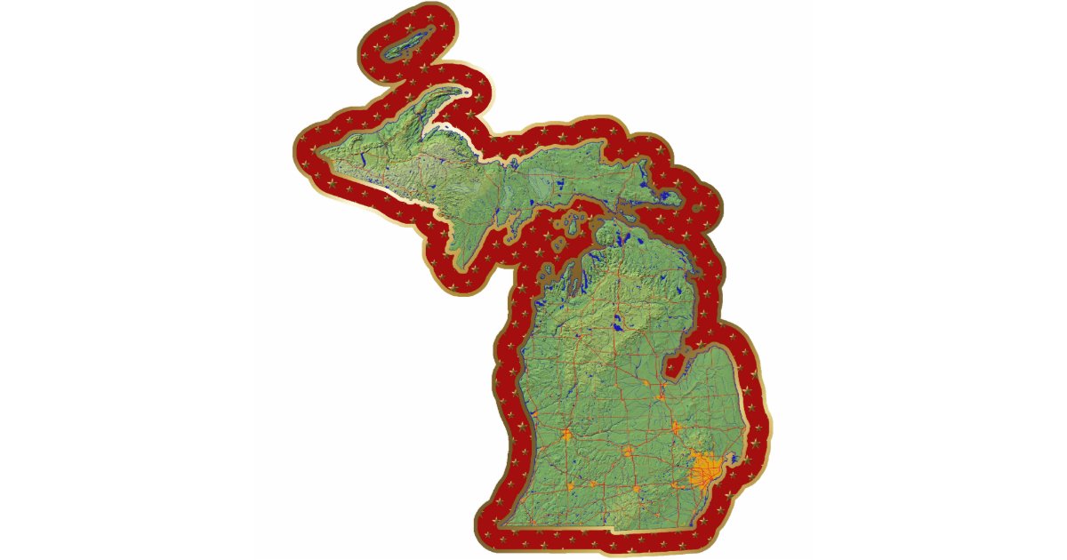 Michigan Map Christmas Ornament Cut Out | Zazzle