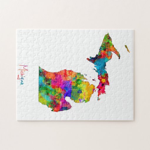 Michigan Map Jigsaw Puzzle | Zazzle
