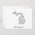 Michigan map postcard | Zazzle