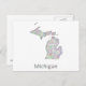 Michigan map postcard | Zazzle