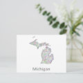 Michigan map postcard | Zazzle