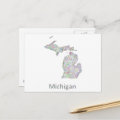 Michigan map postcard | Zazzle