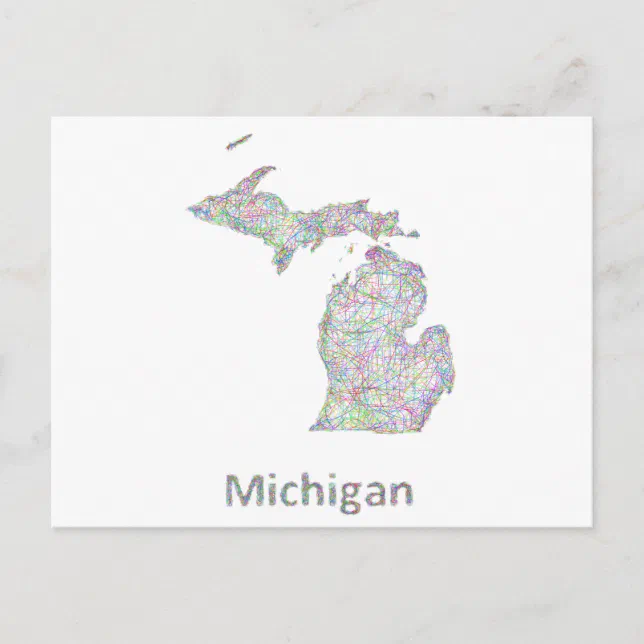 Michigan map postcard | Zazzle