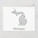 Michigan map postcard | Zazzle