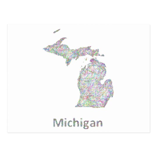 Michigan map postcard | Zazzle.com