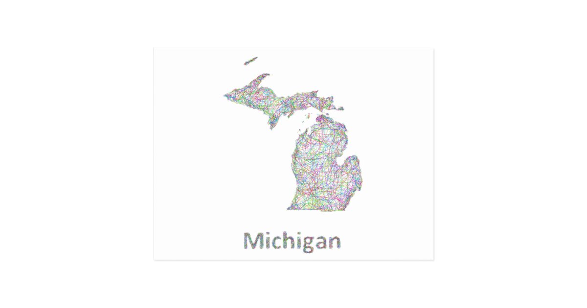 Michigan map postcard | Zazzle.com