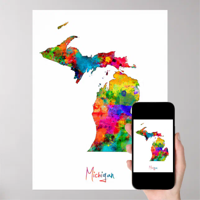 Michigan Map Poster | Zazzle