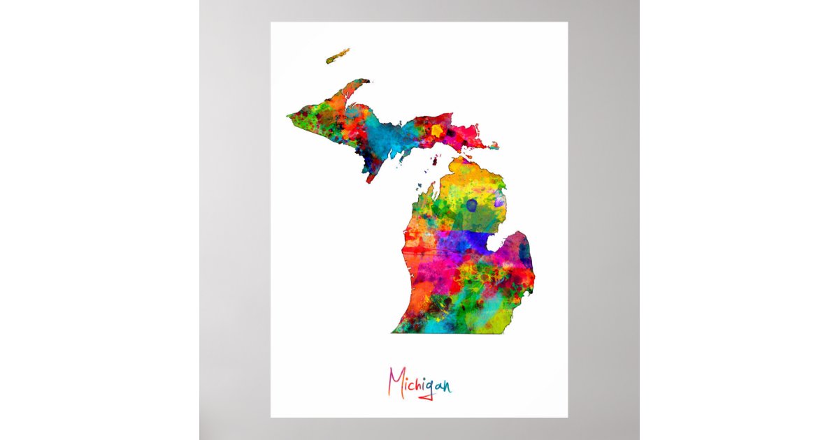 Michigan Map Poster | Zazzle