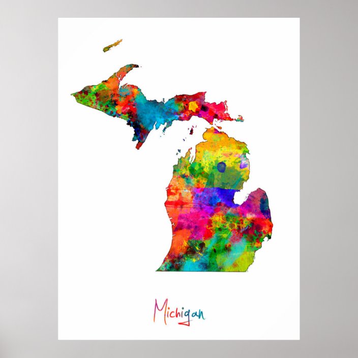 Michigan Map Poster | Zazzle