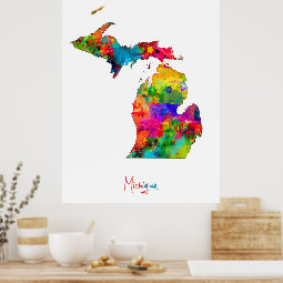 Michigan Map Poster | Zazzle