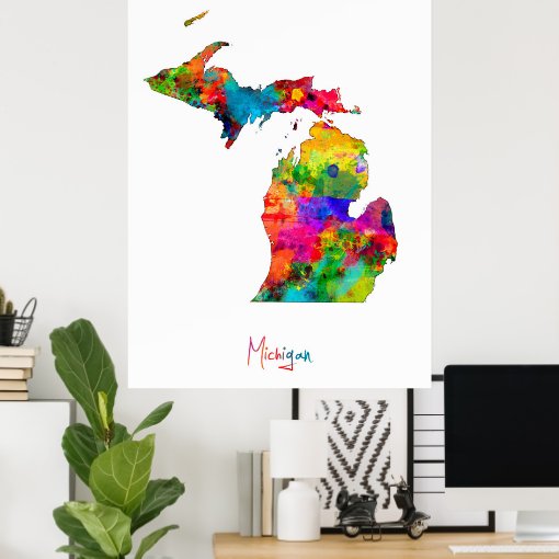 Michigan Map Poster | Zazzle