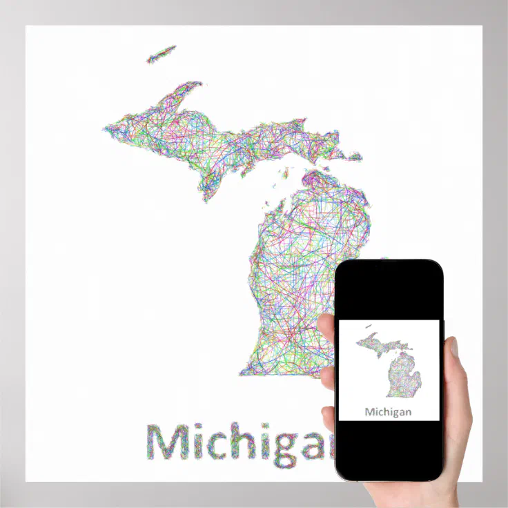 Michigan map poster | Zazzle