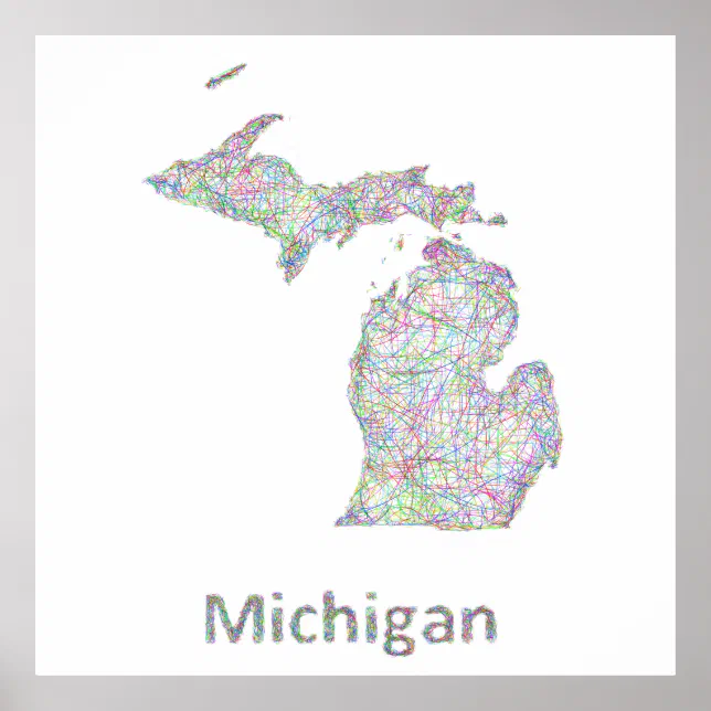 Michigan map poster | Zazzle