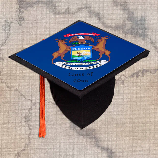 Michigan & Michigan Flag - Students / University Graduation Cap Topper ...
