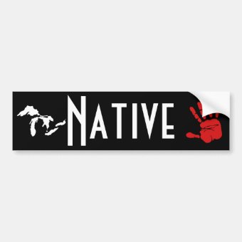 Michigan Native American MMIW Red Hand Auto Bumper Sticker | Zazzle