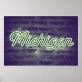 'Michigan' Neon Light Sign - Mint Choc | Zazzle