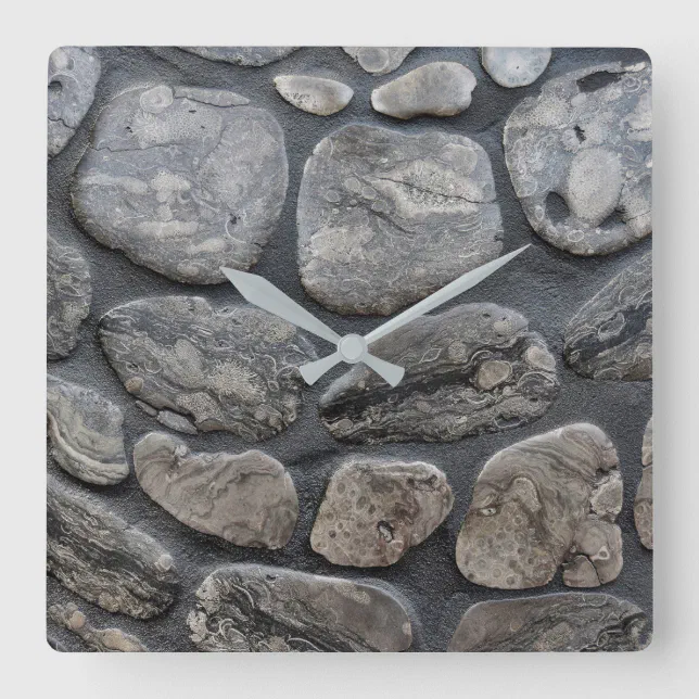 Michigan petoskey stone background square wall clock | Zazzle