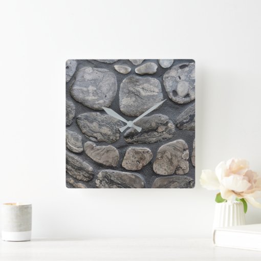 Michigan petoskey stone background square wall clock | Zazzle