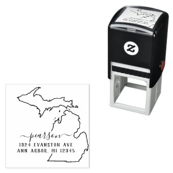 Michigan Return Address Stamp Self-Inking | Zazzle