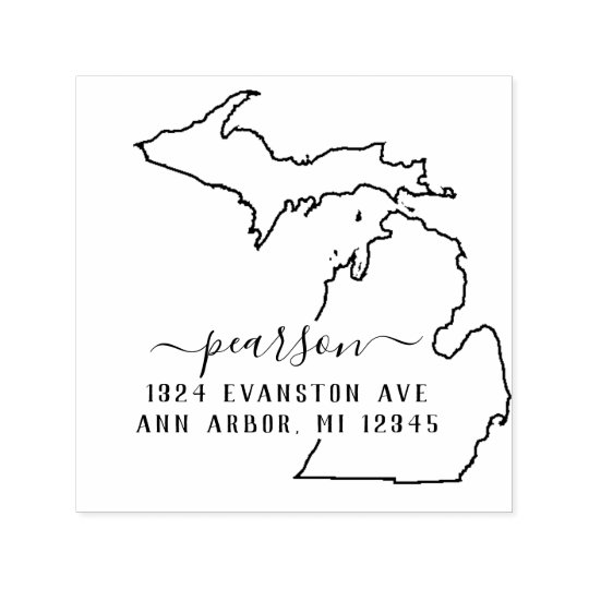 Michigan Return Address Stamp Self-Inking | Zazzle.com
