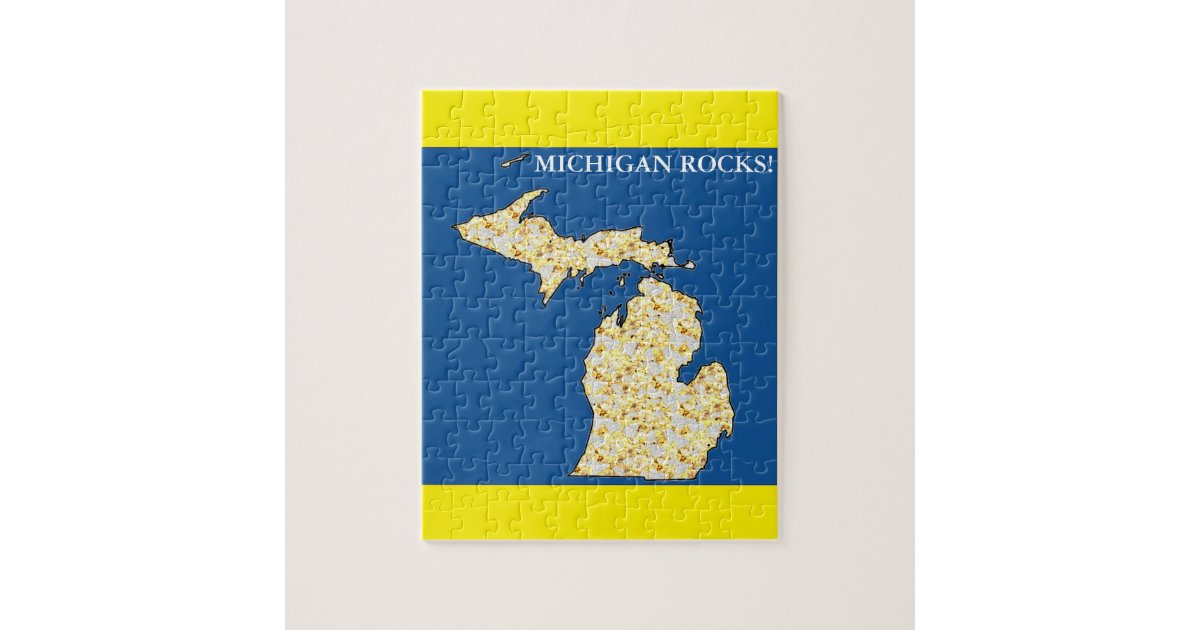 MICHIGAN ROCKS! JIGSAW PUZZLE | Zazzle