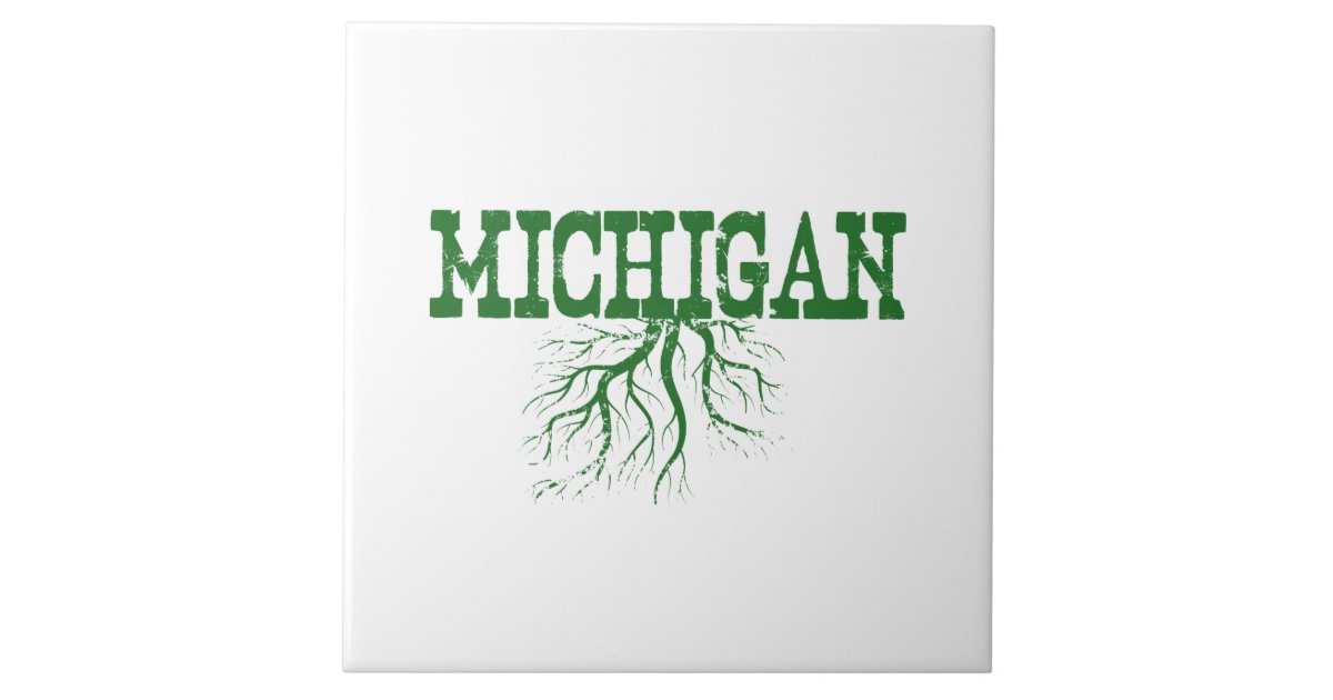 Michigan Roots Word Art Ceramic Tile | Zazzle