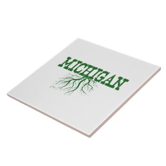 Michigan Roots Word Art Ceramic Tile | Zazzle