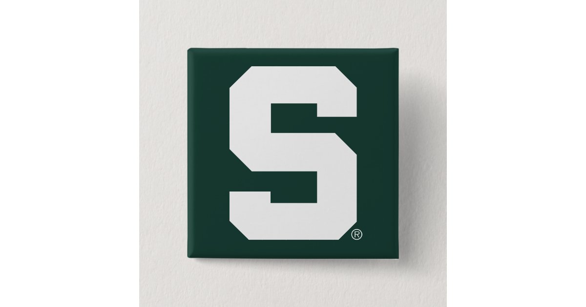 Michigan State Block S Button | Zazzle