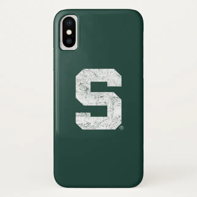 Michigan State Block S Distressed Case-Mate iPhone Case | Zazzle