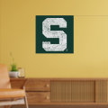 Michigan State Block S Distressed Poster | Zazzle