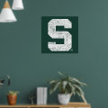 Michigan State Block S Distressed Poster | Zazzle