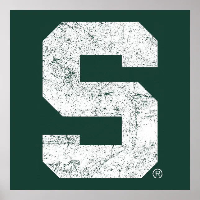 Michigan State Block S Distressed Poster | Zazzle