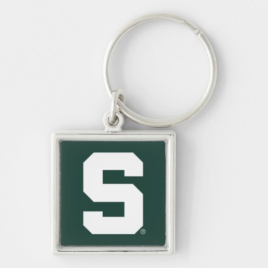 Michigan State Block S Keychain | Zazzle.com
