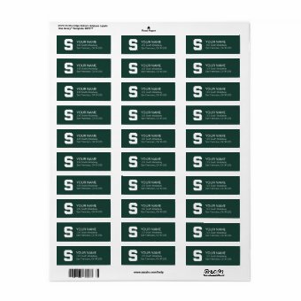 Michigan State Block S Label | Zazzle