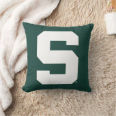 Michigan State Block S Logo Throw Pillow | Zazzle