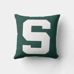 Michigan State Block S Logo Throw Pillow | Zazzle