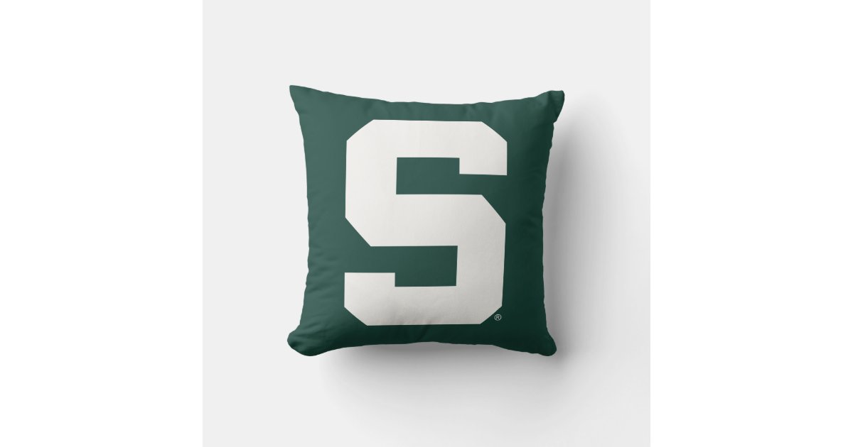 Michigan State Block S Logo Throw Pillow | Zazzle