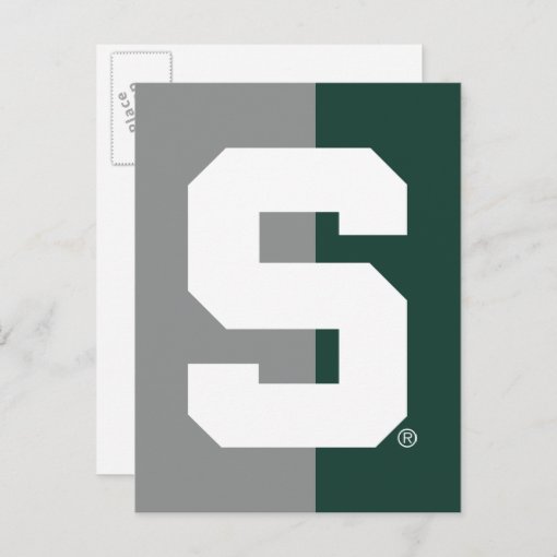 Michigan State Block S Postcard | Zazzle