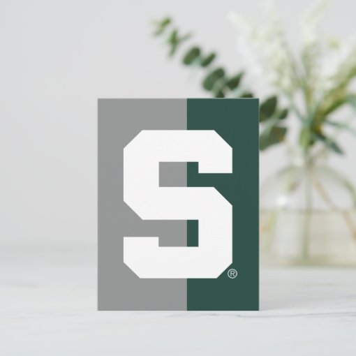 Michigan State Block S Postcard | Zazzle