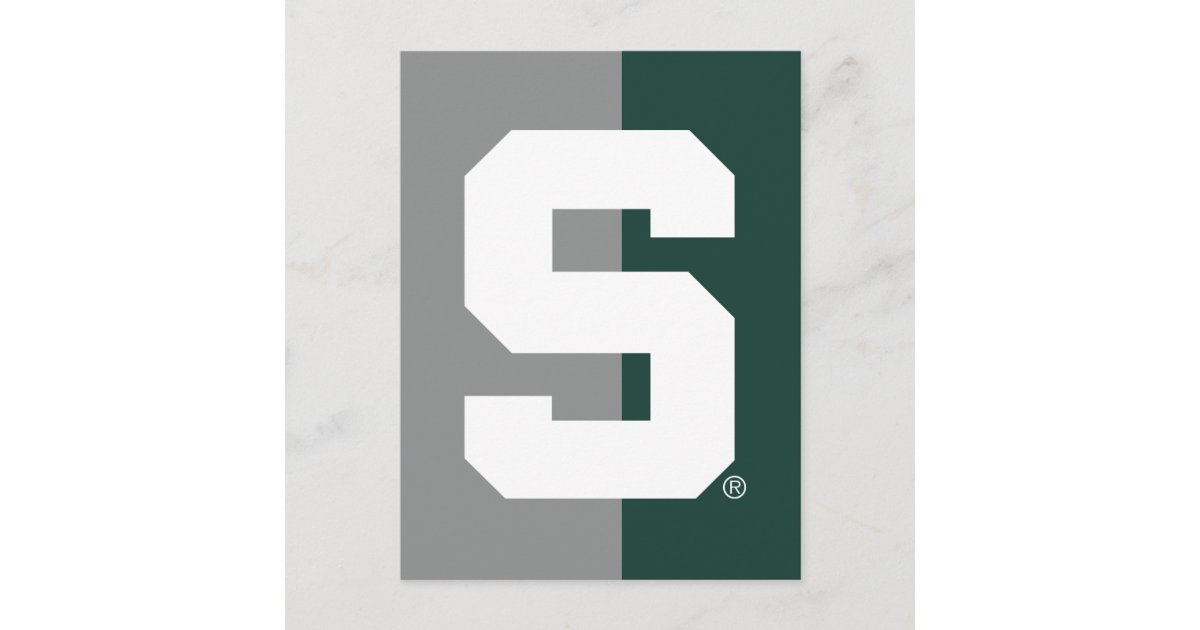 Michigan State Block S Postcard | Zazzle