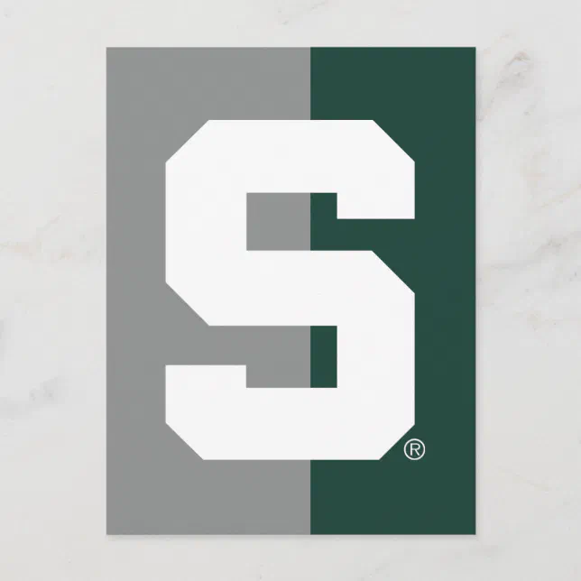 Michigan State Block S Postcard | Zazzle