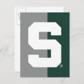 Michigan State Block S Postcard | Zazzle