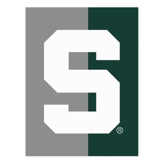 Michigan State Block S Postcard | Zazzle.com