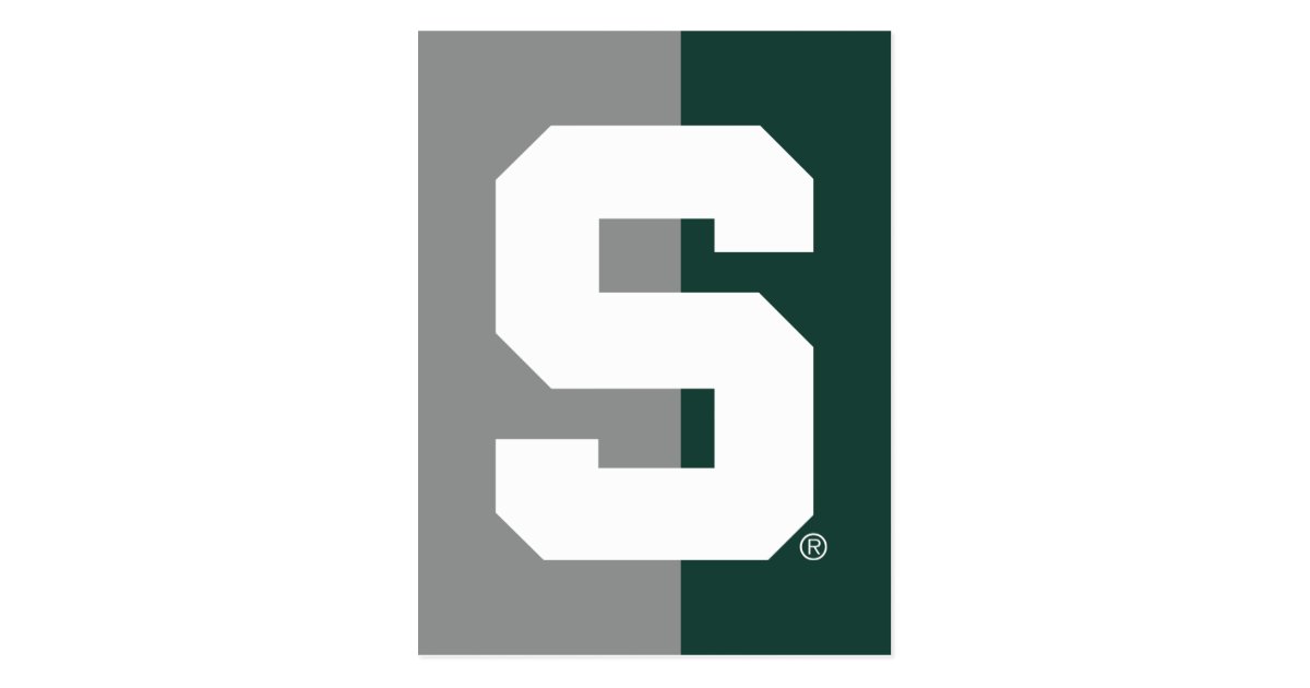 Michigan State Block S Postcard | Zazzle.com