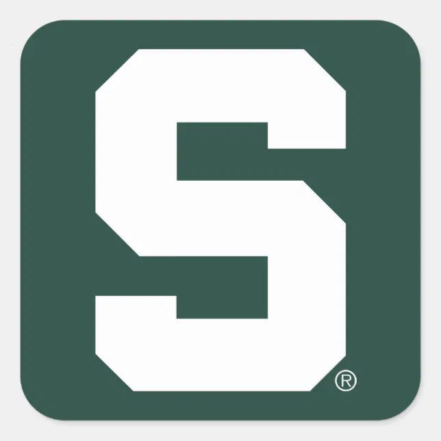 Michigan State Block S Square Sticker | Zazzle