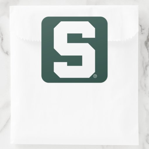Michigan State Block S Square Sticker | Zazzle